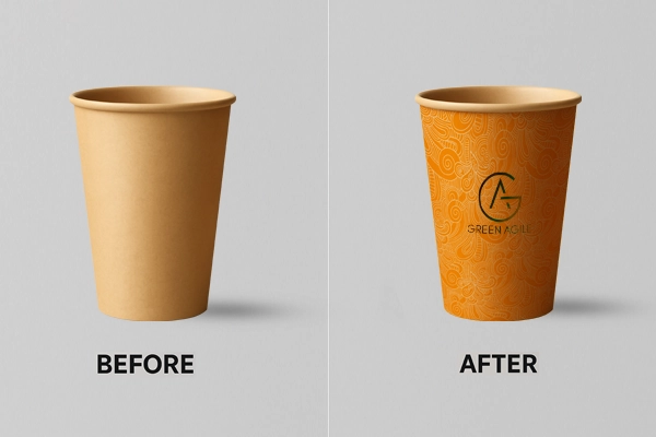 Custom Paper Cups Dubai | Double Wall, Full Sleeve Packaging Green ...